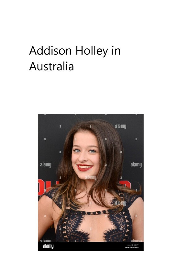 Addison Holley in Australia (2024) Fan Casting on myCast