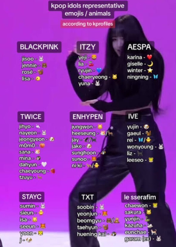 Color: Green Fan Casting for K-Pop Members Sorted by Representative Colors, Animals, Emojis etc ...