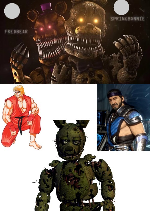 Ken , Sub-Zero, Nightmare Fredbear and Nightmare Springbonnie vs ...