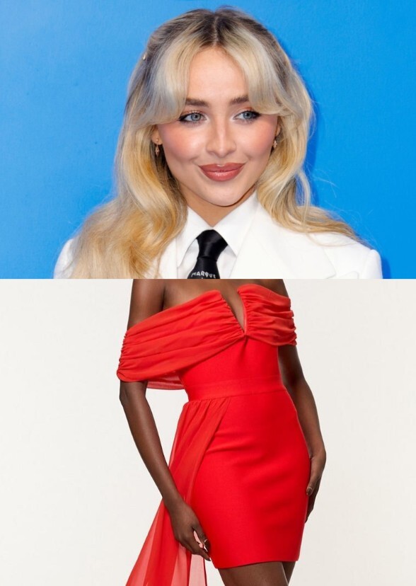 Sabrina Carpenter Fan Casting for What If Sabrina Carpenter Wearing An Red Woven Bardot Train ...