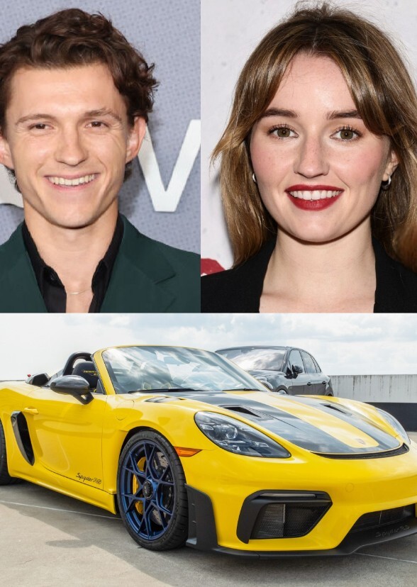 What If Tom Holland And Kaitlyn Dever Riding In An Yellow Porsche 718 ...